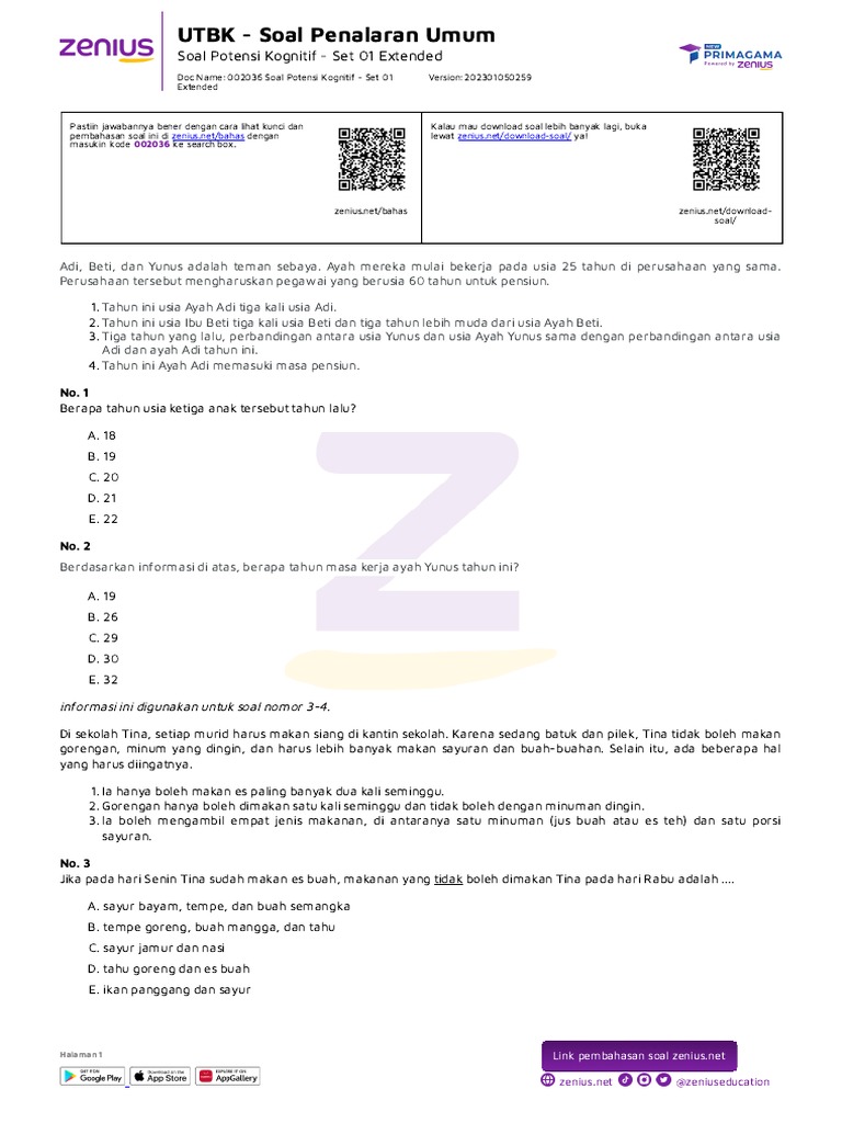 Soal Potensi Kognitif Set 01 Extended Pdf 