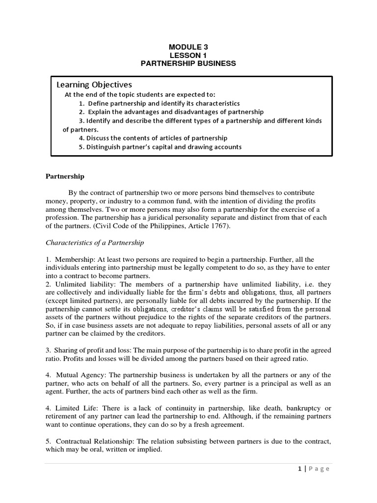 Module 3 - FAR | PDF | Partnership | Debits And Credits