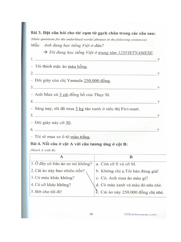 Vietnamese Workbook | PDF