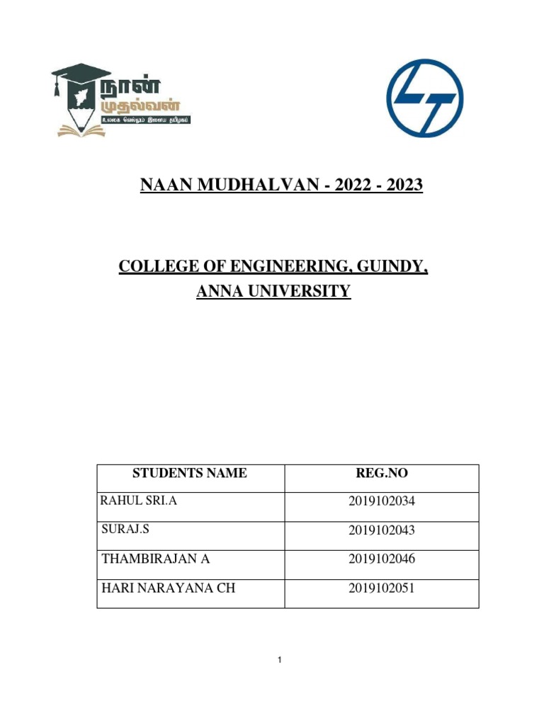 Nan Mudhalvan Project Report Batch 8 | PDF | Beam (Structure ...