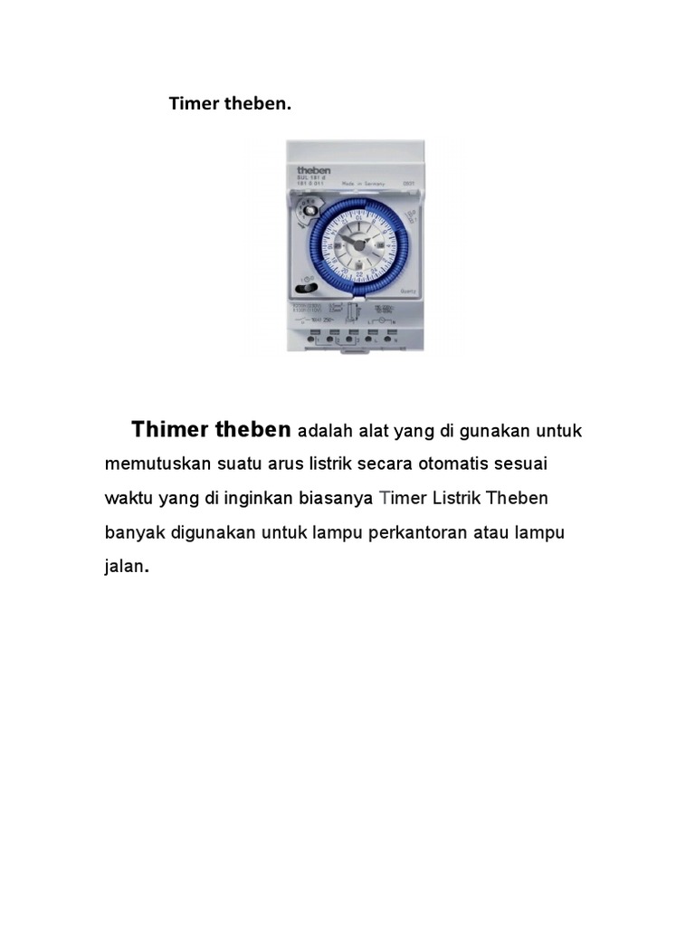 Timer Theben | PDF | Teknologi & Rekayasa