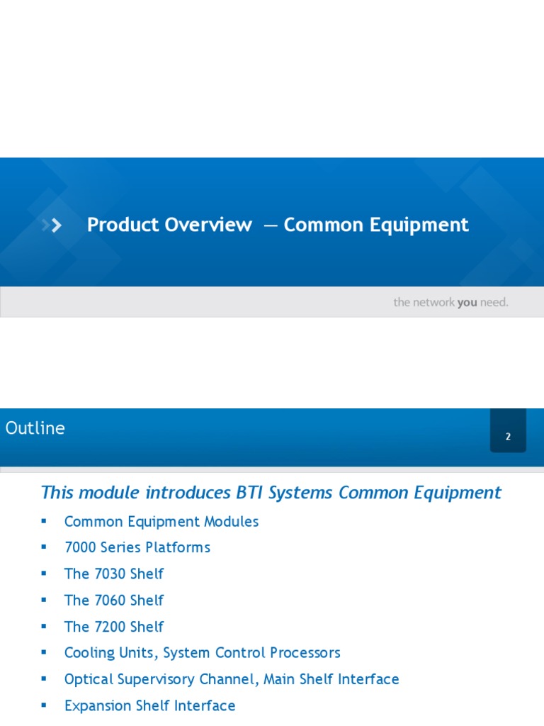1-2-BTI7000 Training - CommonEquipment | PDF