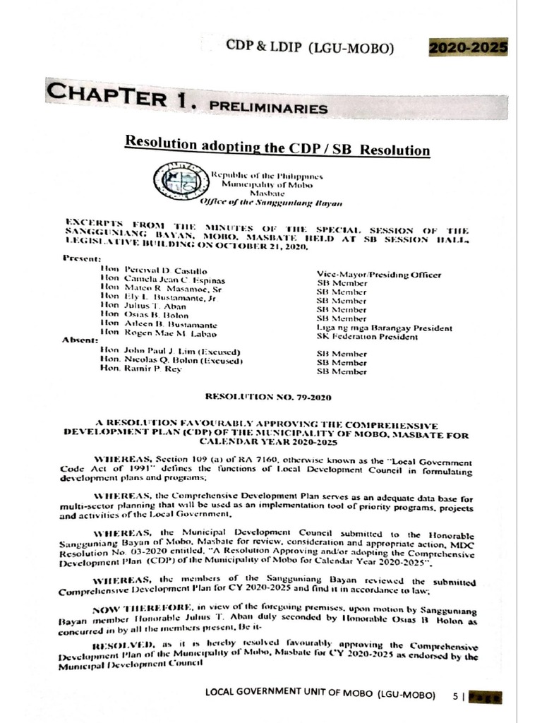 Resolution Adopting The CDP SB Resolution | PDF