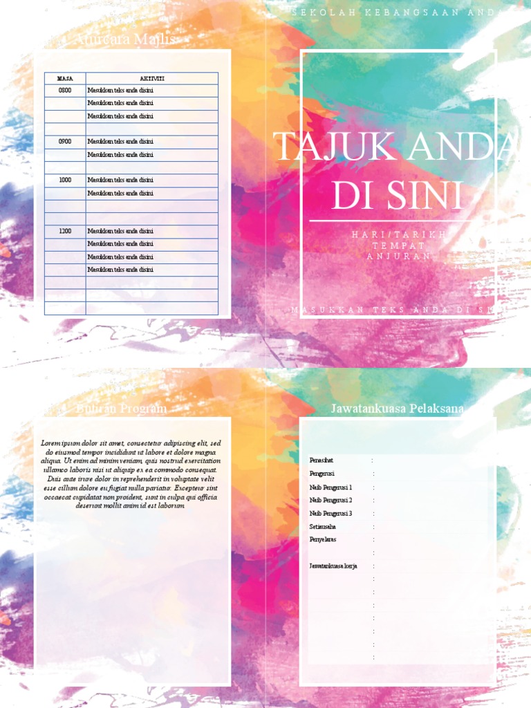 Jadwal Acara Sekolah Kebangsaan | PDF