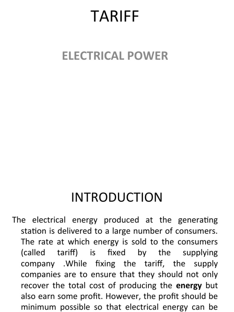 Types of Electricity Tariffs Explained | PDF | Tariff | Power Station