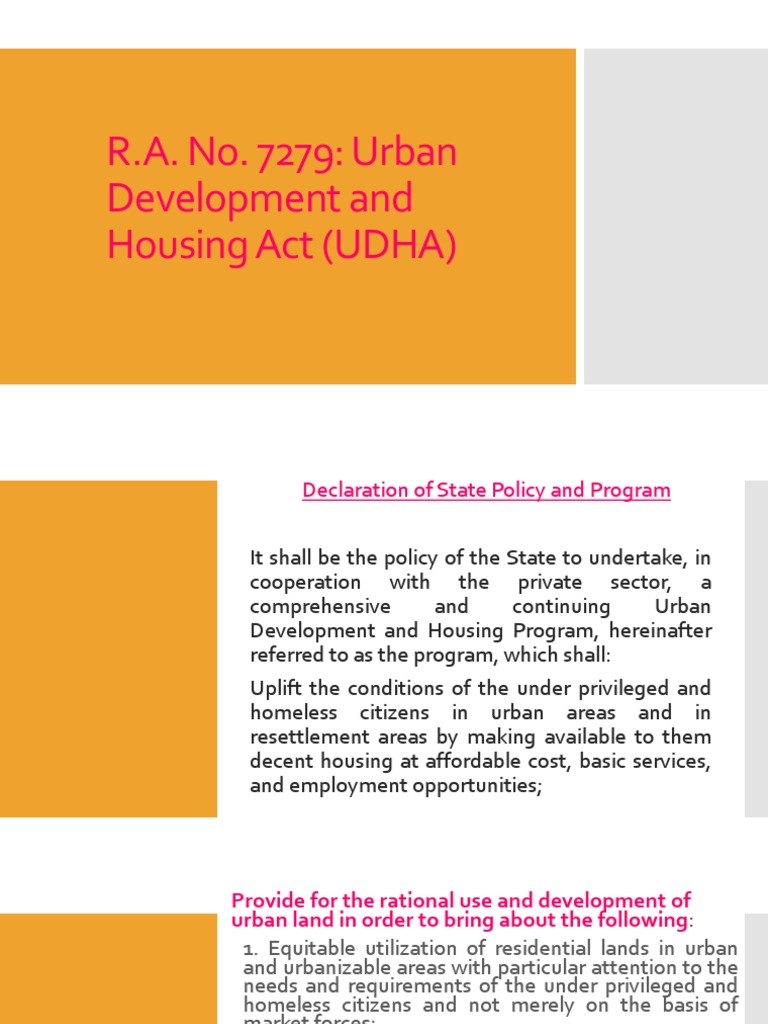Ra 7279 Udha | PDF | Taxes | Squatting