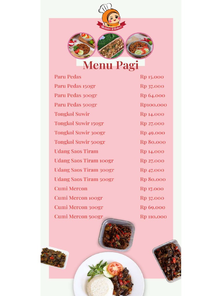 Menu Makanan Melita Kitchen-01 | PDF