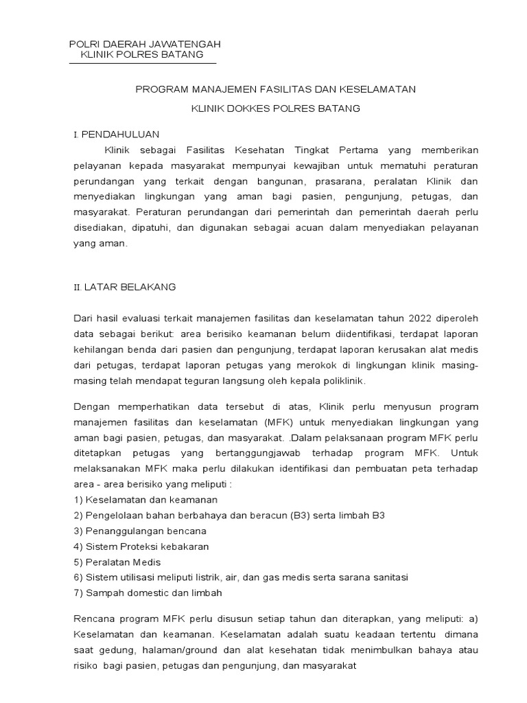 Program MFK untuk Keselamatan Klinik | PDF | Pengembangan Diri | Sains ...