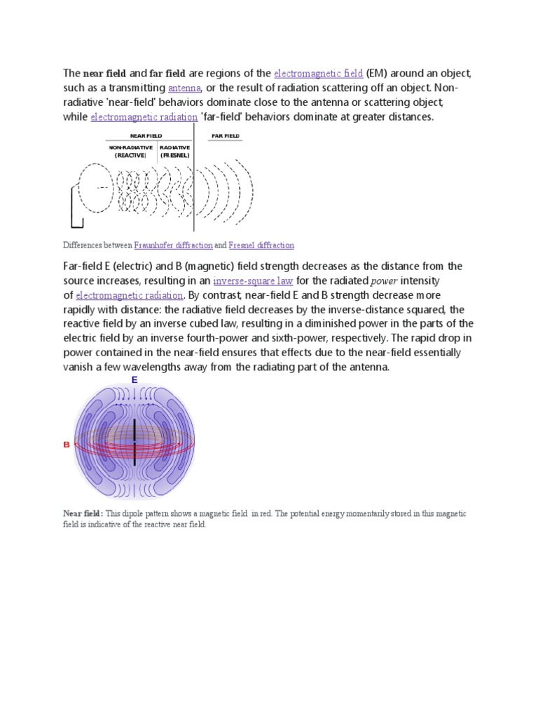 Far Field Near Filed Antenna Pdf Electromagnetic Radiation Radiation