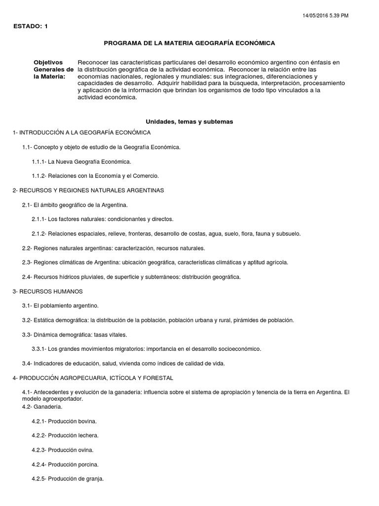 Geografía Económica | PDF | Geografía | Agricultura