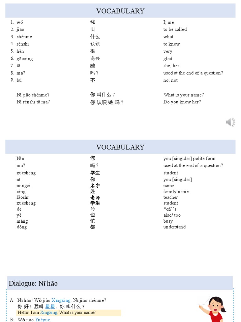Basic Chinese Vocabulary Guide | PDF