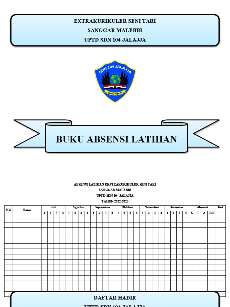 Absensi Latihan Ekstrakurikuler Seni Tari | PDF