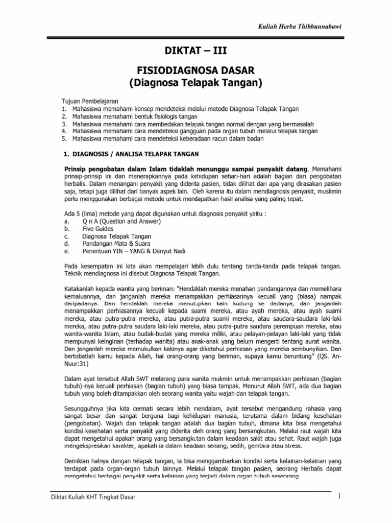 Diktat - 3 - FisioDiagnosa Dasar - DTT - OK | PDF