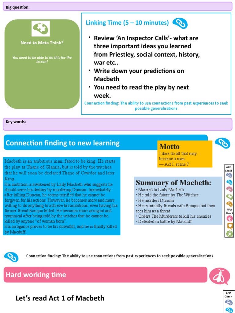 Macbeth Lesson 1 | PDF