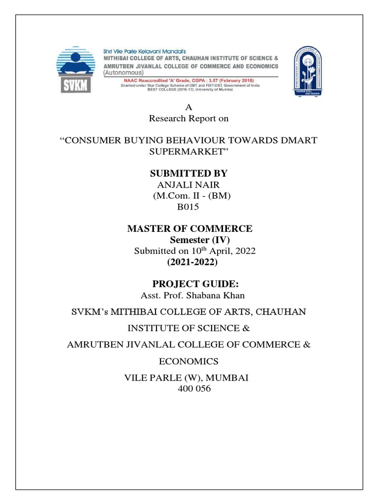 An Analysis of Consumer Buying Behaviour and Satisfaction Towards D ...