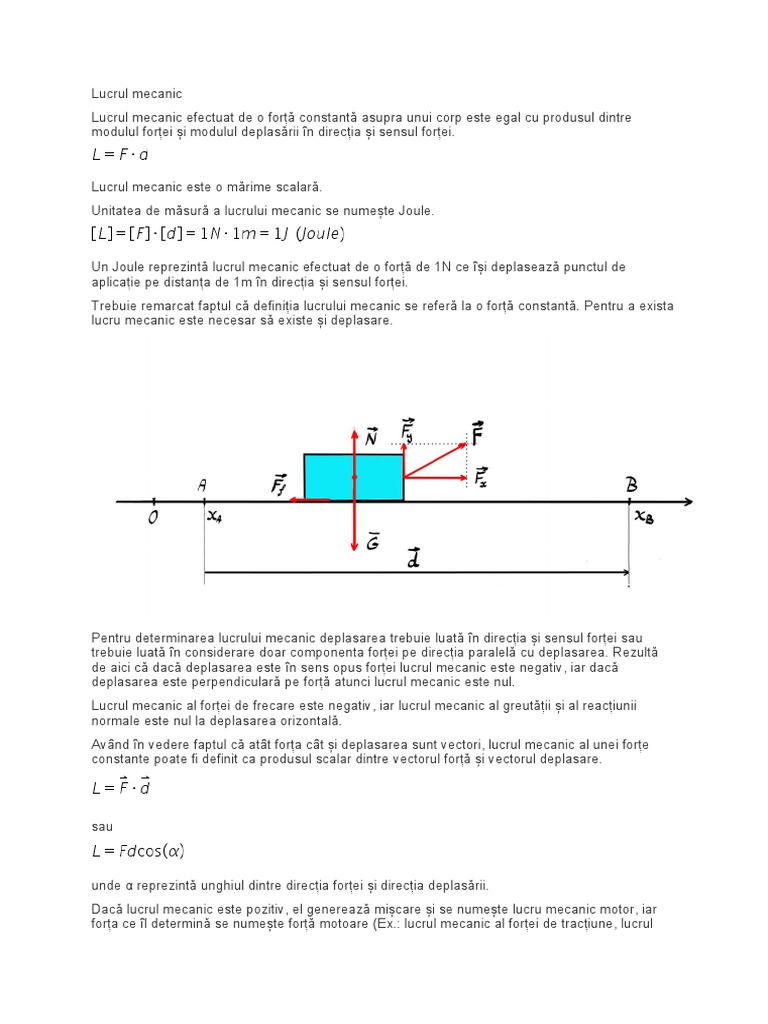 Lucrul Mecanic | PDF
