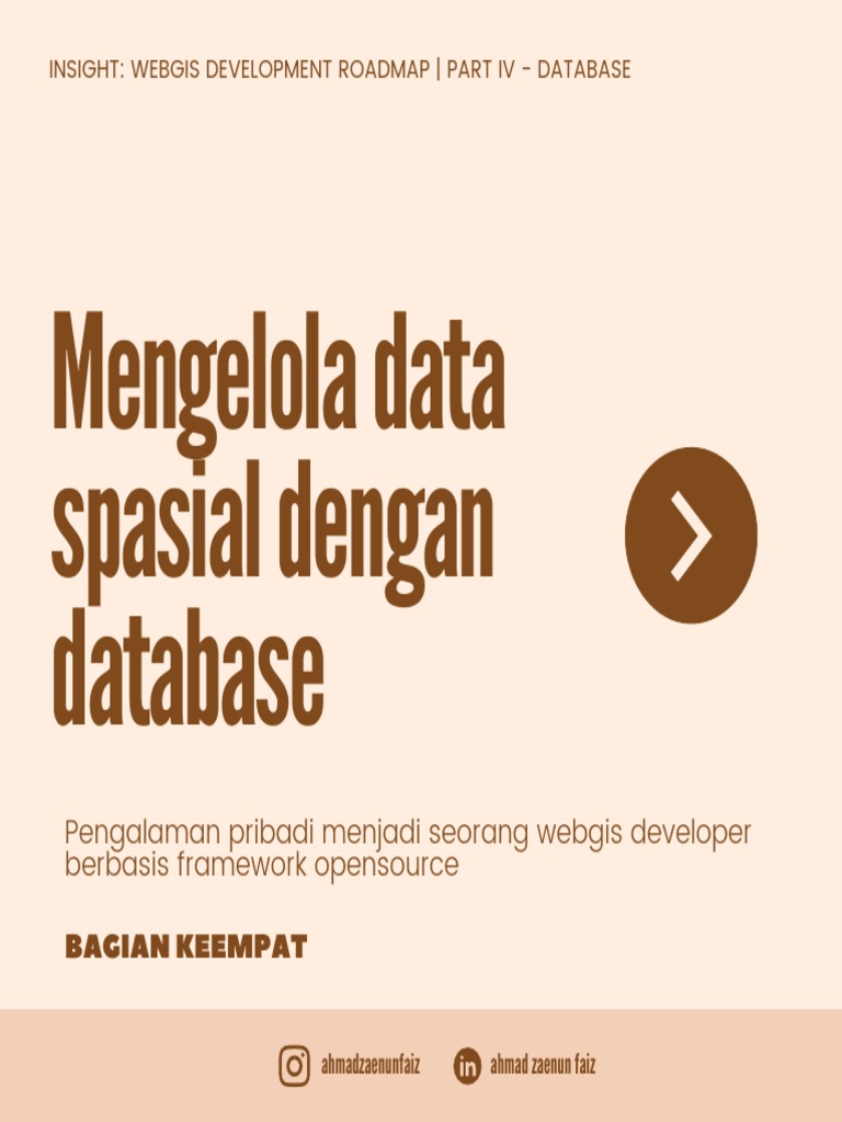 Webgis Development Roadmap Part Iv Database Pdf