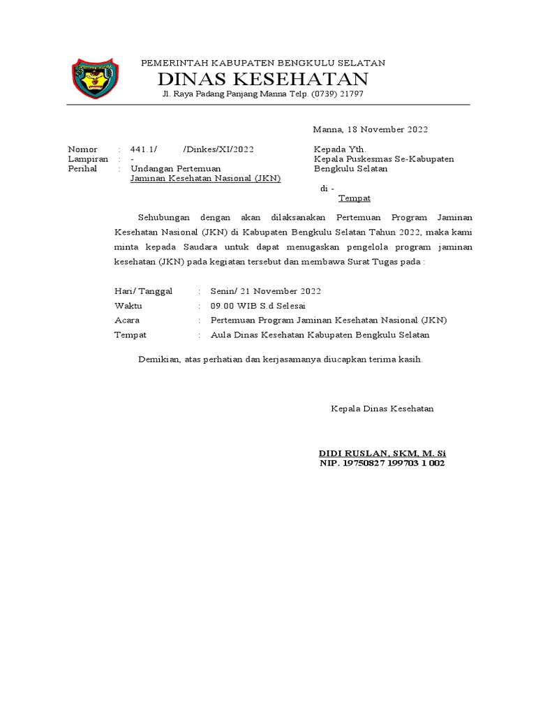 Surat Undangan JKN | PDF