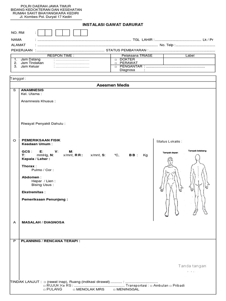 Form Asesmen IGD | PDF