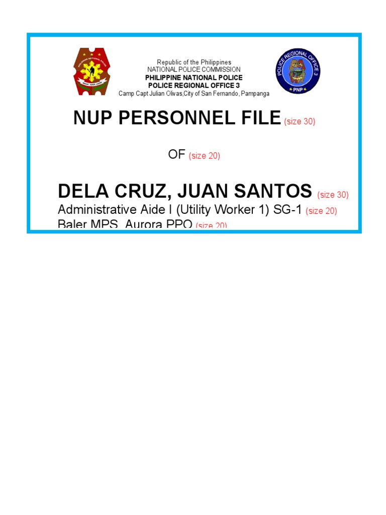 FORMAT Folder Name NUP Personnel File | PDF