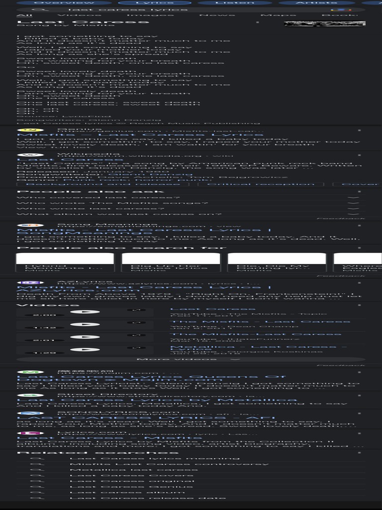 Last Caress Lyrics - Google Search | PDF | Punk Rock | Songs