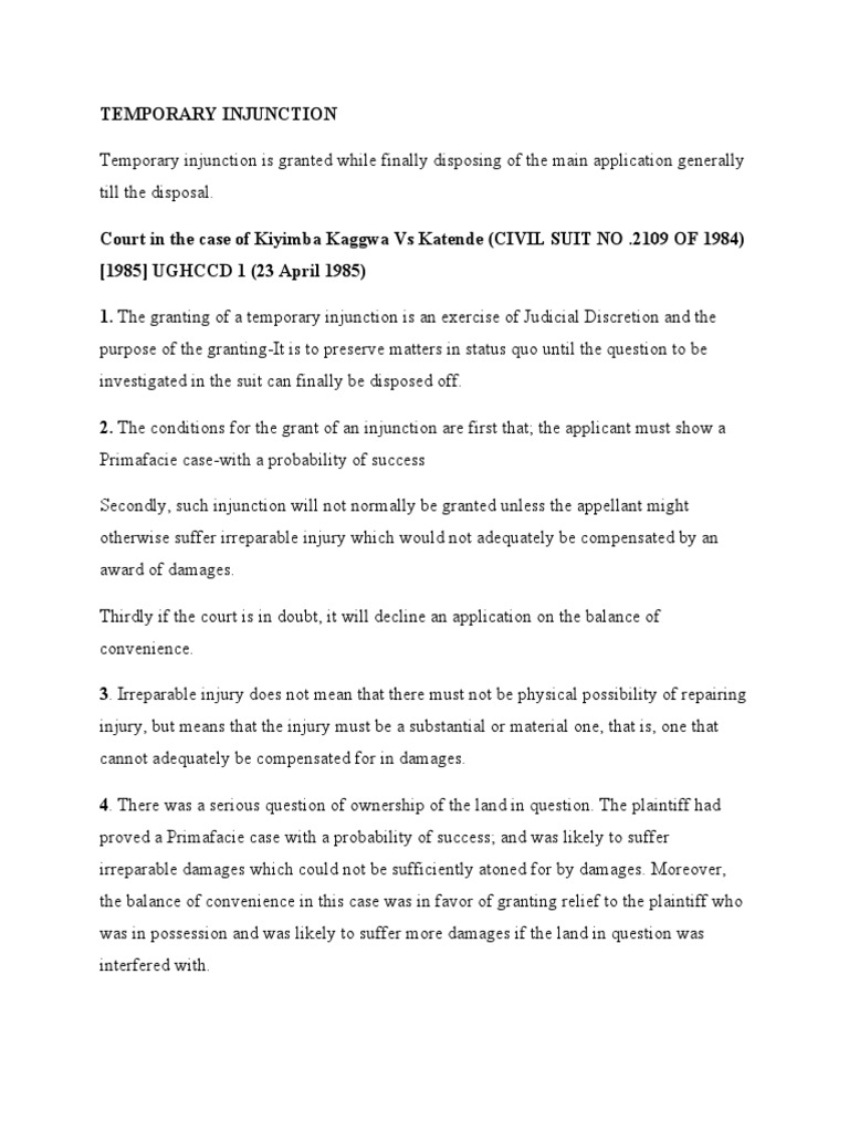 Temporary Injunction | PDF