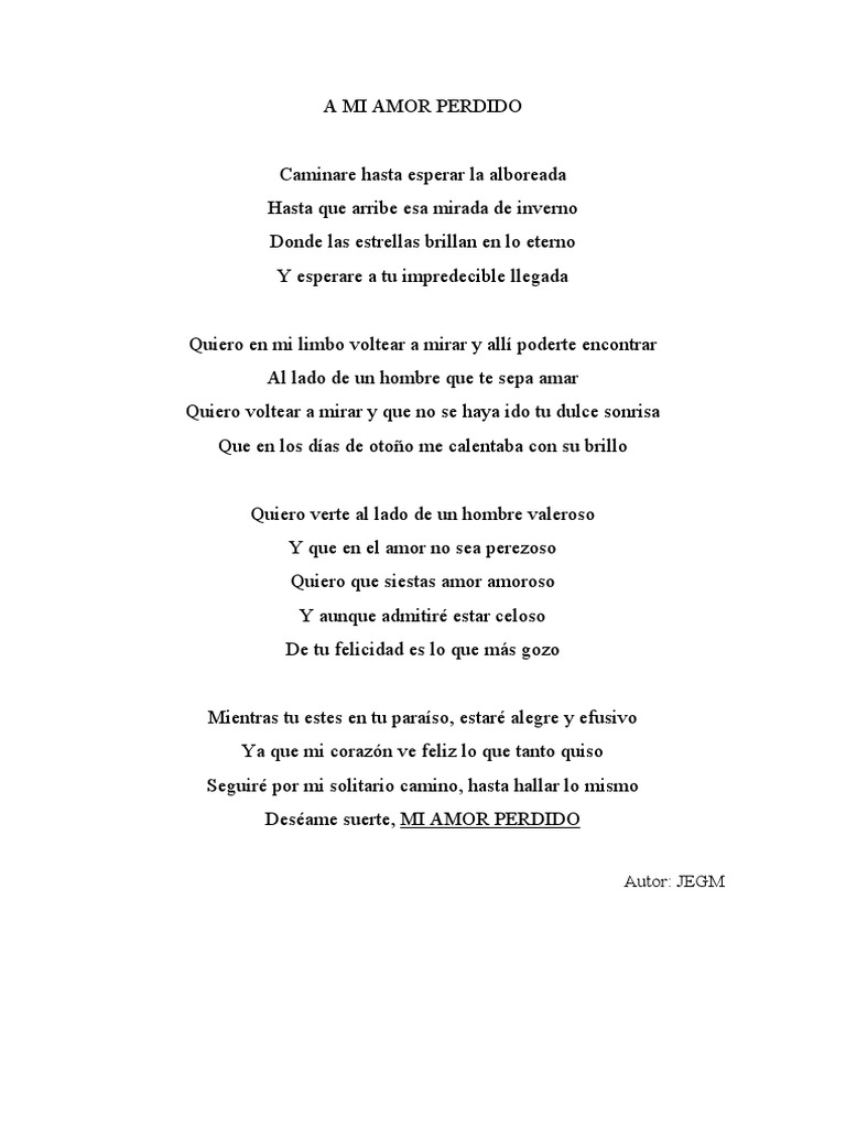 A Mi Amor Perdido Pdf