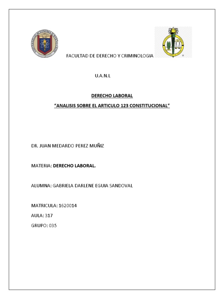 Analisis Articulo 123 | PDF | Salario | Derecho laboral