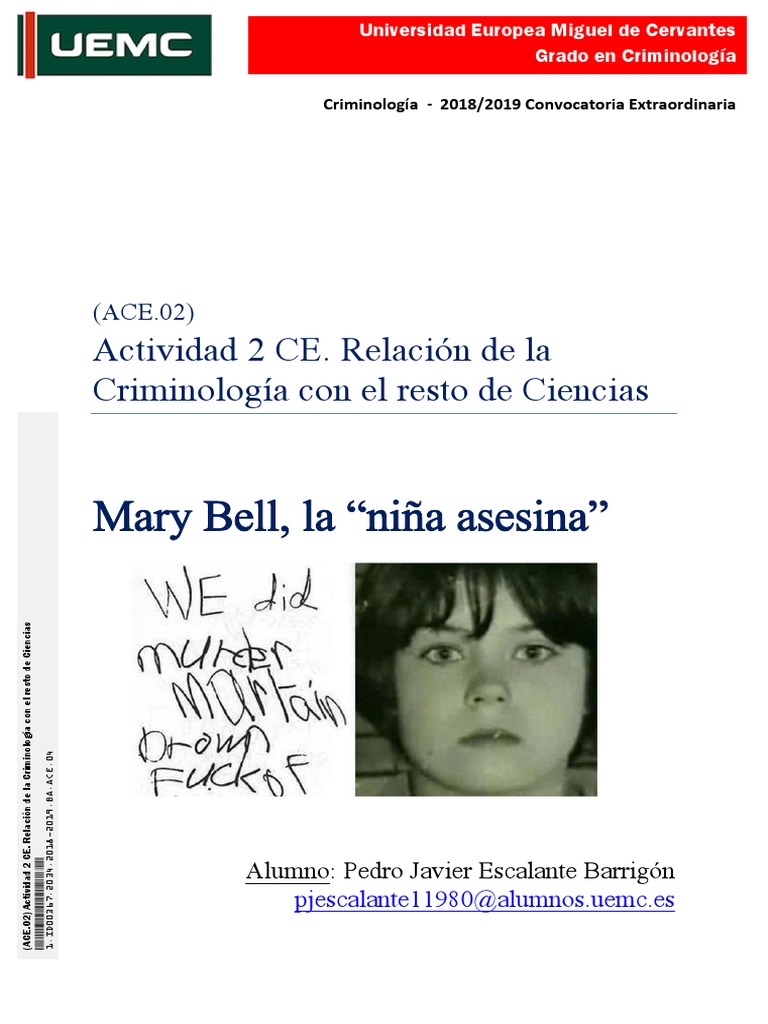El Caso de La Niña Mary Bell | PDF