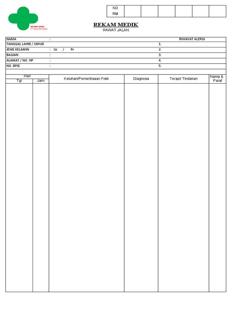 Blangko RM & Summary List | PDF