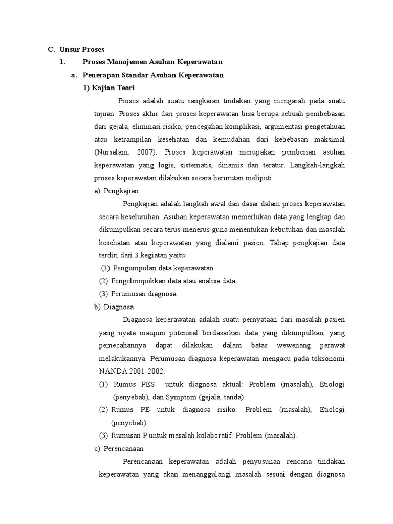 Proses Manajemen Asuhan Keperawatan | PDF
