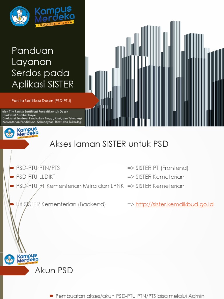 Panduan Layanan Serdos Pada Aplikasi SISTER (PSD-PTU) - 2022 | PDF