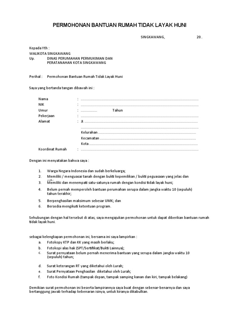 Formulir Permohonan DLL | PDF