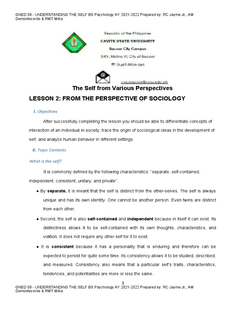 Sociology of Self: Understanding Identity | PDF | Self | Identity (Social Science)