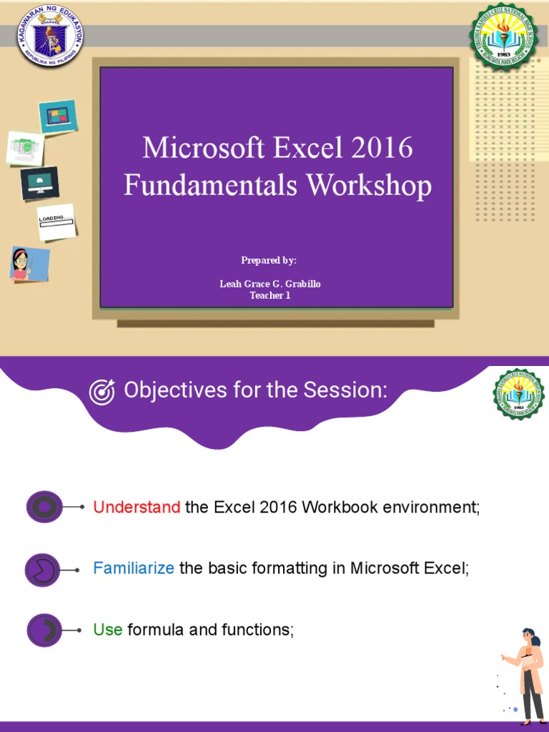 Dlac Microsoft Excel 2016 Fundamentals Workshop Pdf Microsoft Excel Worksheet
