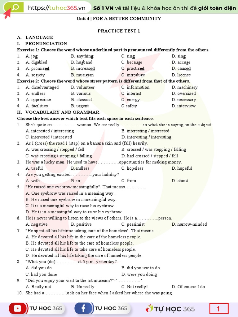 Unit 4 Practice Test 1 | PDF