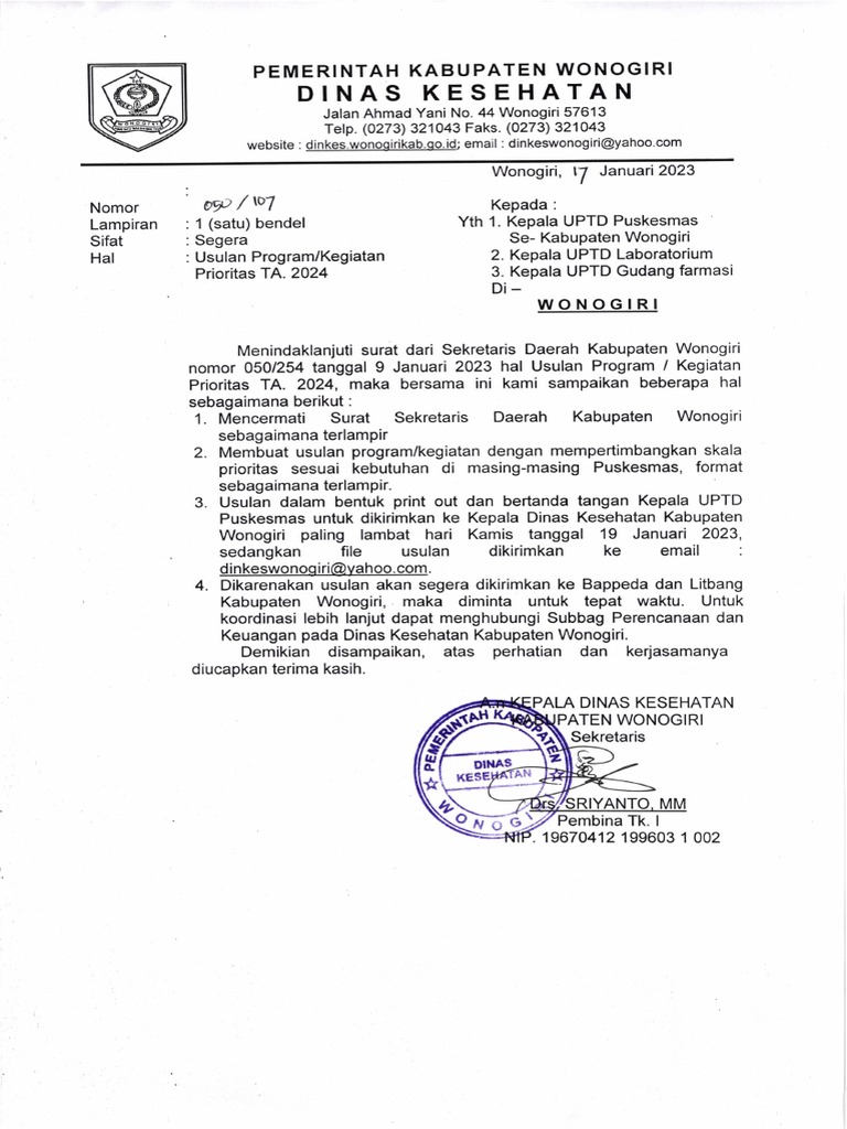 Usulan Program Prioritas Ta 2024-1 | PDF