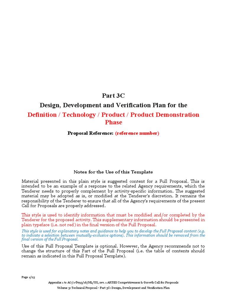Part 3C - Technical Proposal - Template | PDF | Verification And ...