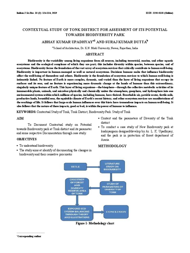 Contextual Study of Tonk District For Assesment of Its Potential Towards Biodiversity Park | PDF ...