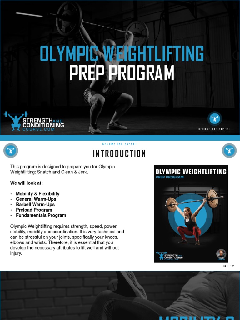 Olympic Weightlifting Prep Program Title | PDF | Anatomical Terms Of Motion | Limbs (Anatomy)