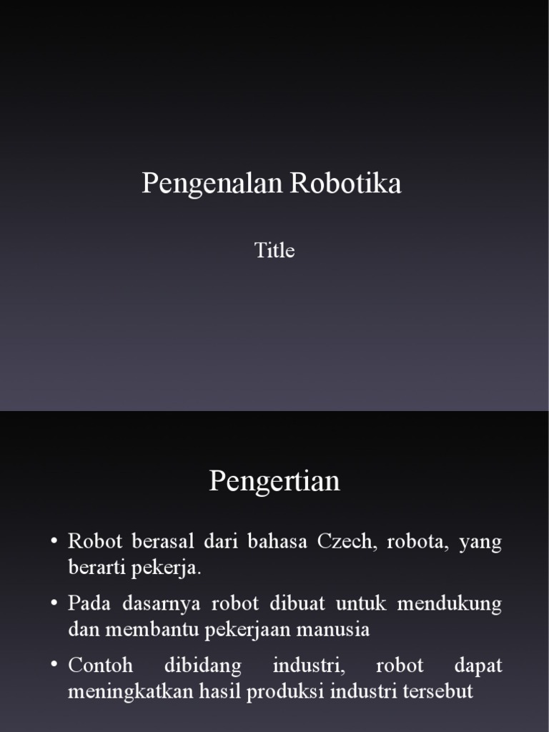Pengenalan Robotika | PDF | Teknologi & Rekayasa