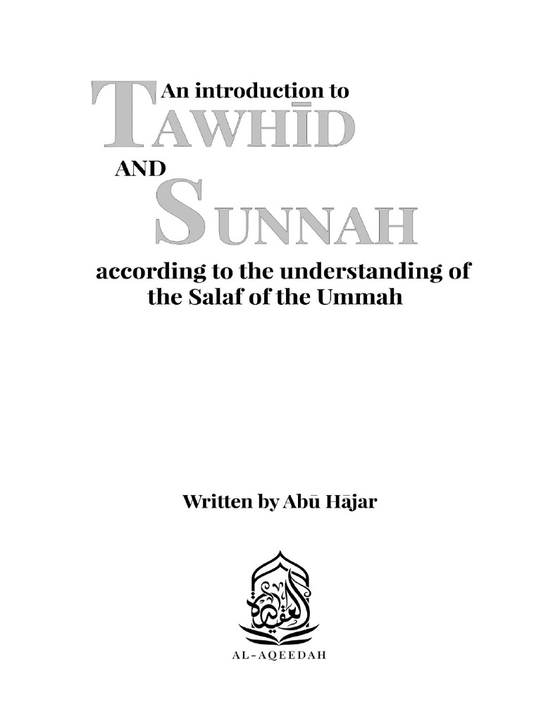 And Introduction To Tawhid and Sunnah 3rdedition | PDF | Tawhid | Prophets And Messengers In Islam