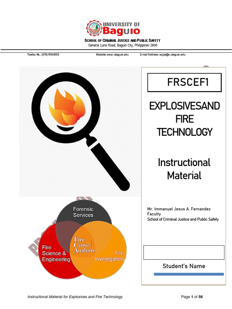 Module Frscef1 Fire and Explosives Technology Rufinoc | PDF
