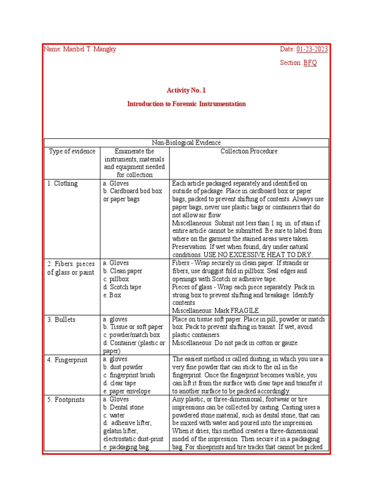 Activity No. 1 Laboratory - Individual | PDF | Envelope | Fingerprint