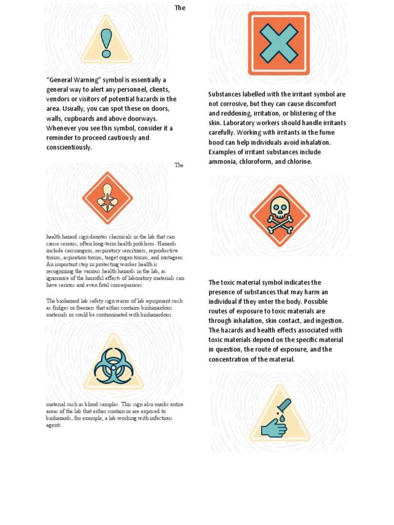 Lab Safety Signs and Pictograms: An Overview of Common Hazards Found in ...