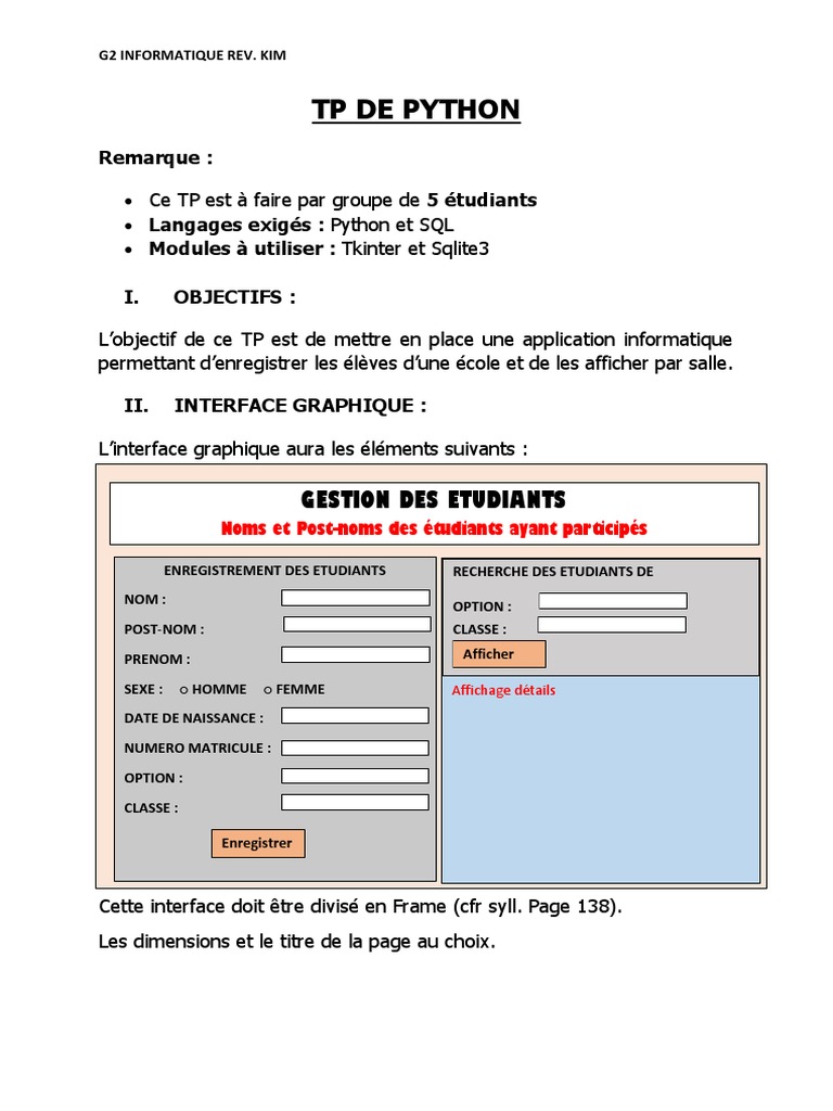 TP de Python | PDF | Python (Langage de programmation) | Développement de logiciel