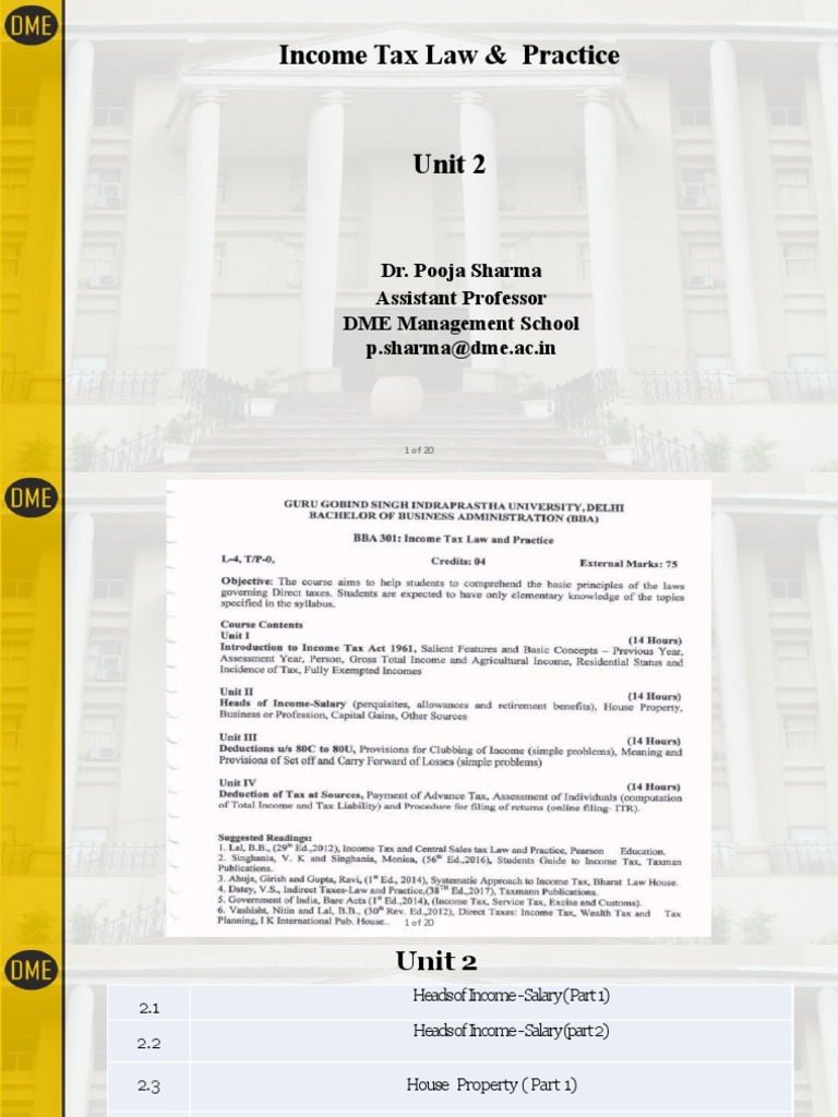 Income Tax Law & Practice: Salary, Retirement Benefits, and Allowances | PDF | Salary | Pension