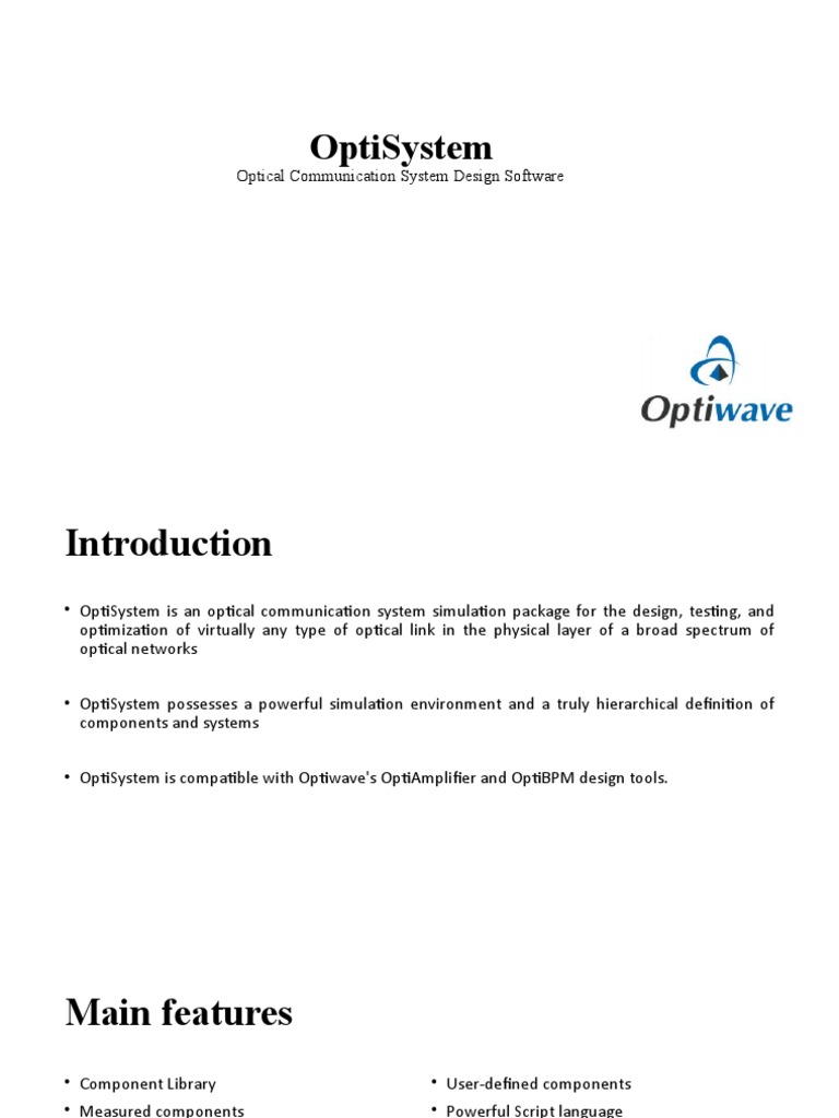 Optisystem Presentation | PDF