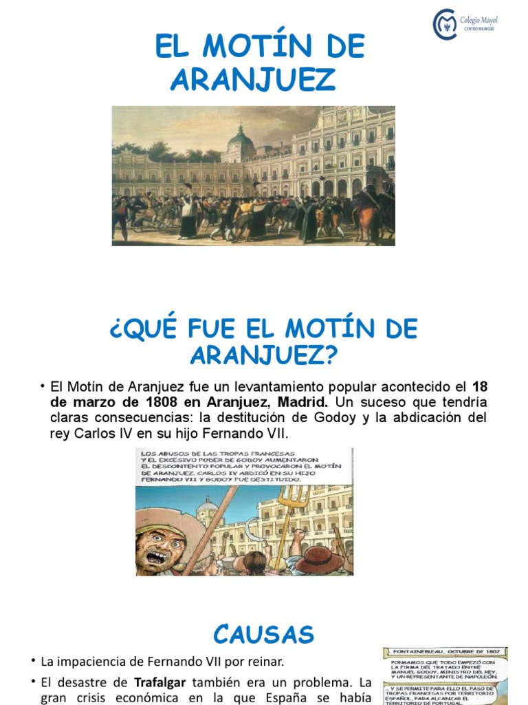 El Motin de Aranjuez | PDF | Guerra peninsular | Conflictos
