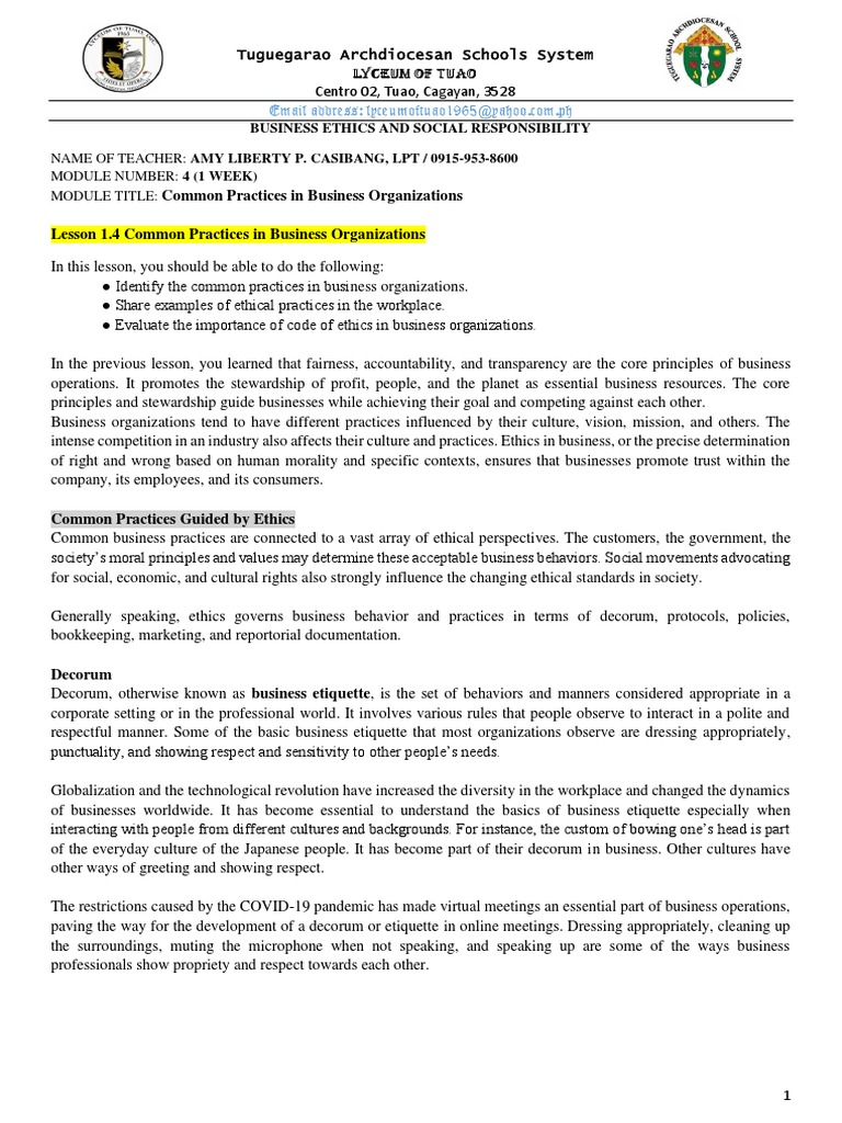 Module 4 | PDF | Etiquette | Regulatory Compliance